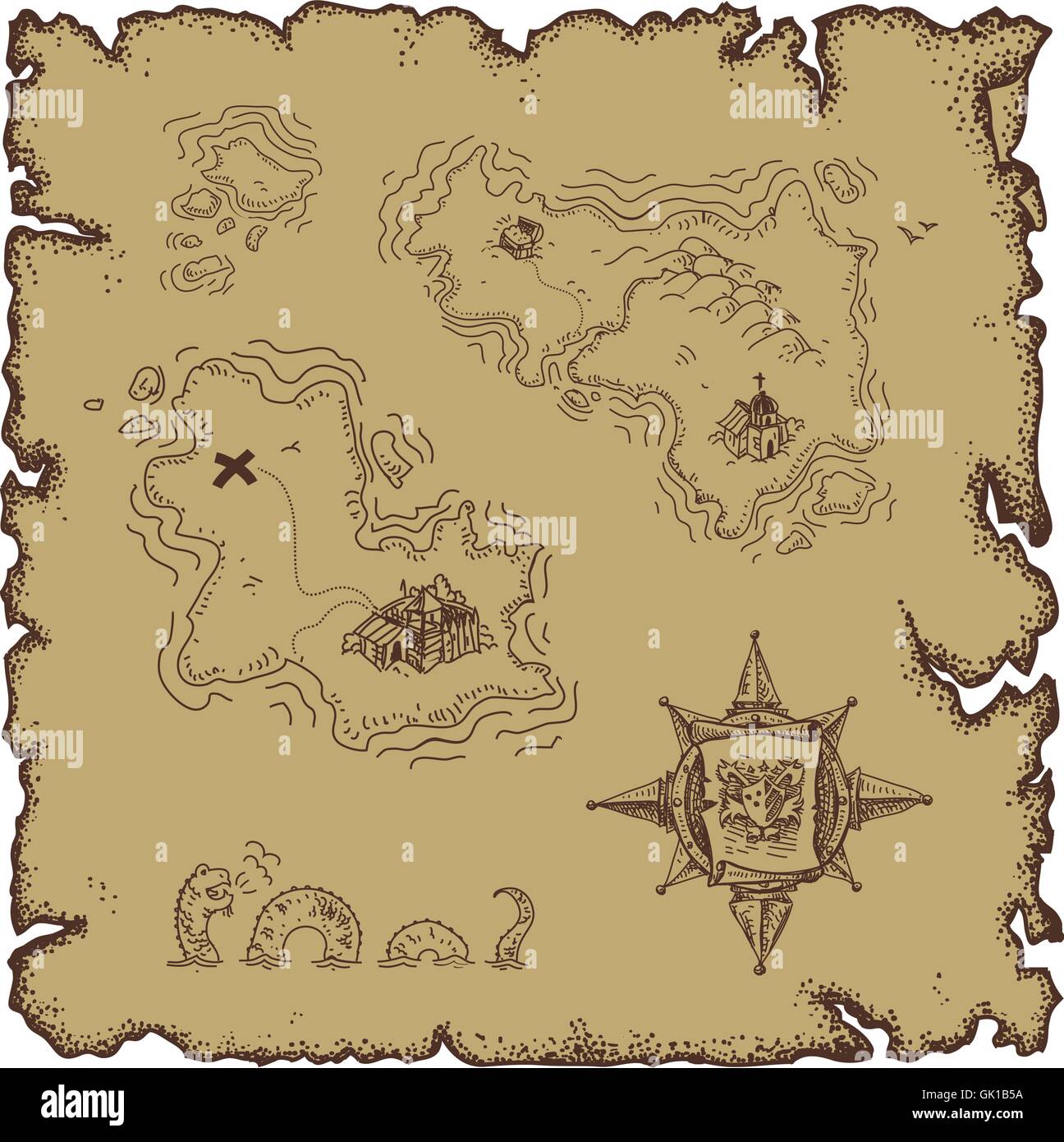 marine theme, old map Stock Vector Image & Art - Alamy