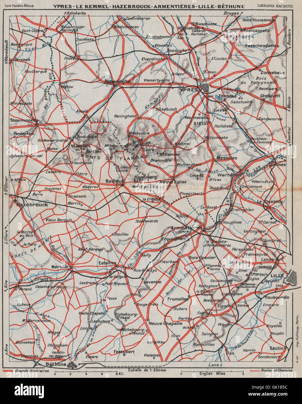 FLANDERS.Ypres Ieper Le Kemmel Hazebrouck Lille Bethune Armèntieres.WW1 ...