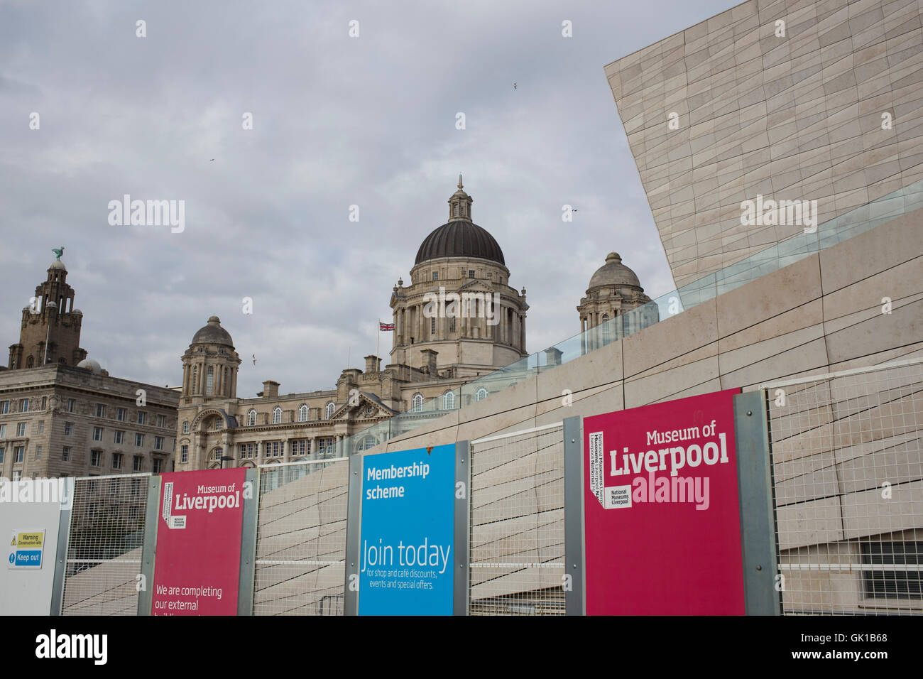 Signs on the Museum of Liverpool building, with the Port of Liverpool ...