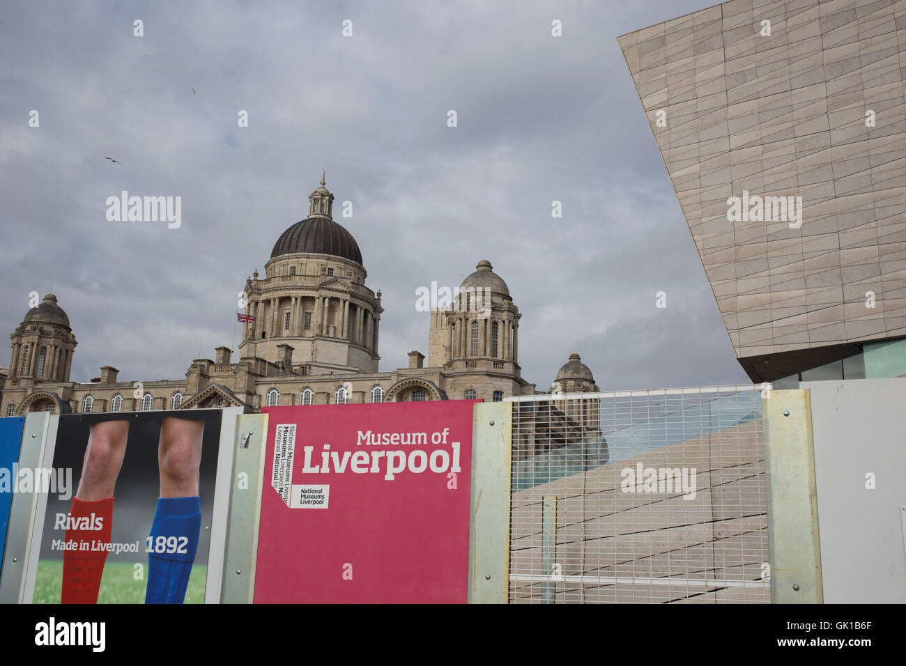 Signs on the Museum of Liverpool building, with the Port of Liverpool ...