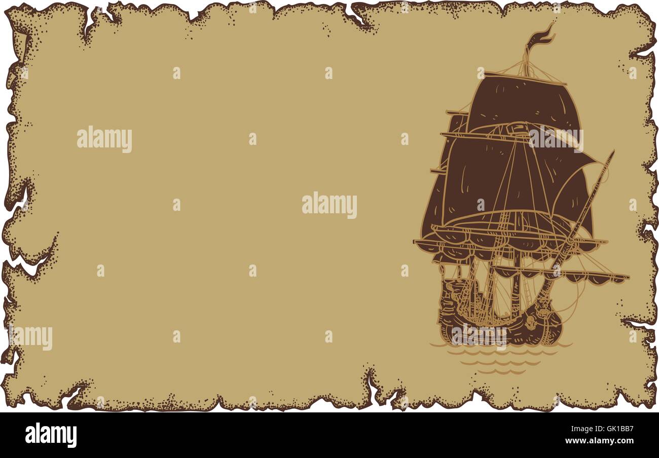 marine theme old parchment with sailboat Stock Vector Image & Art - Alamy