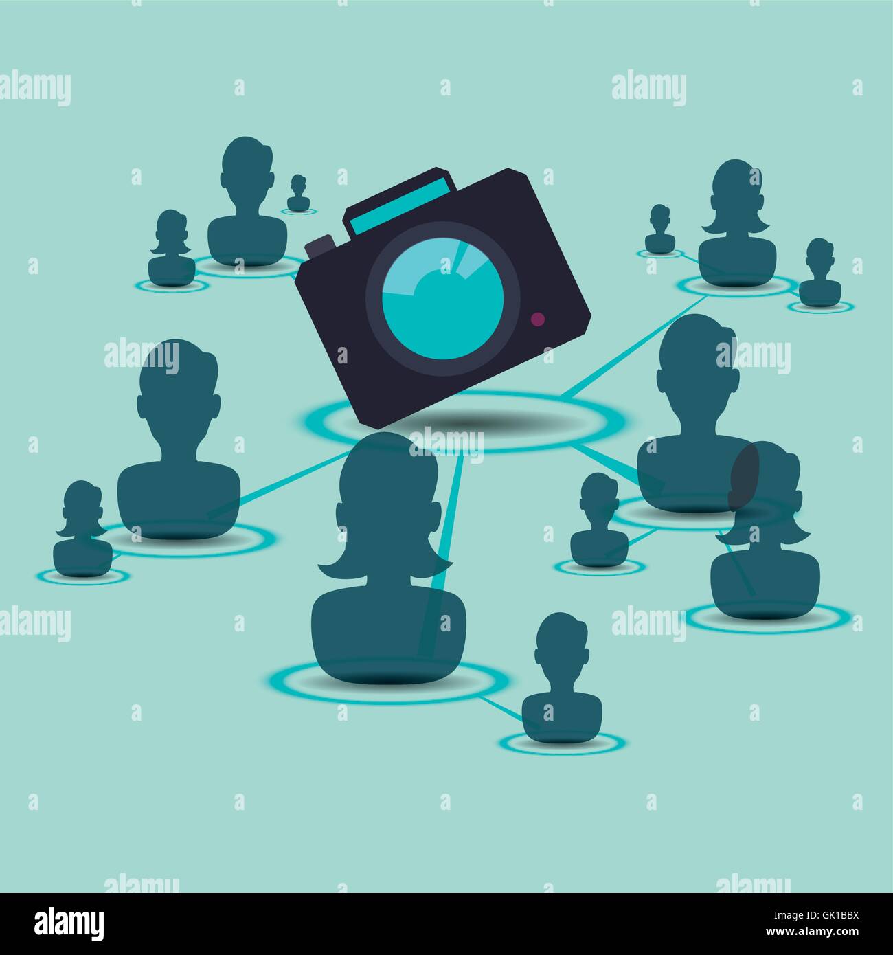 Social network design. Social media icon. Isolated illustration Stock ...
