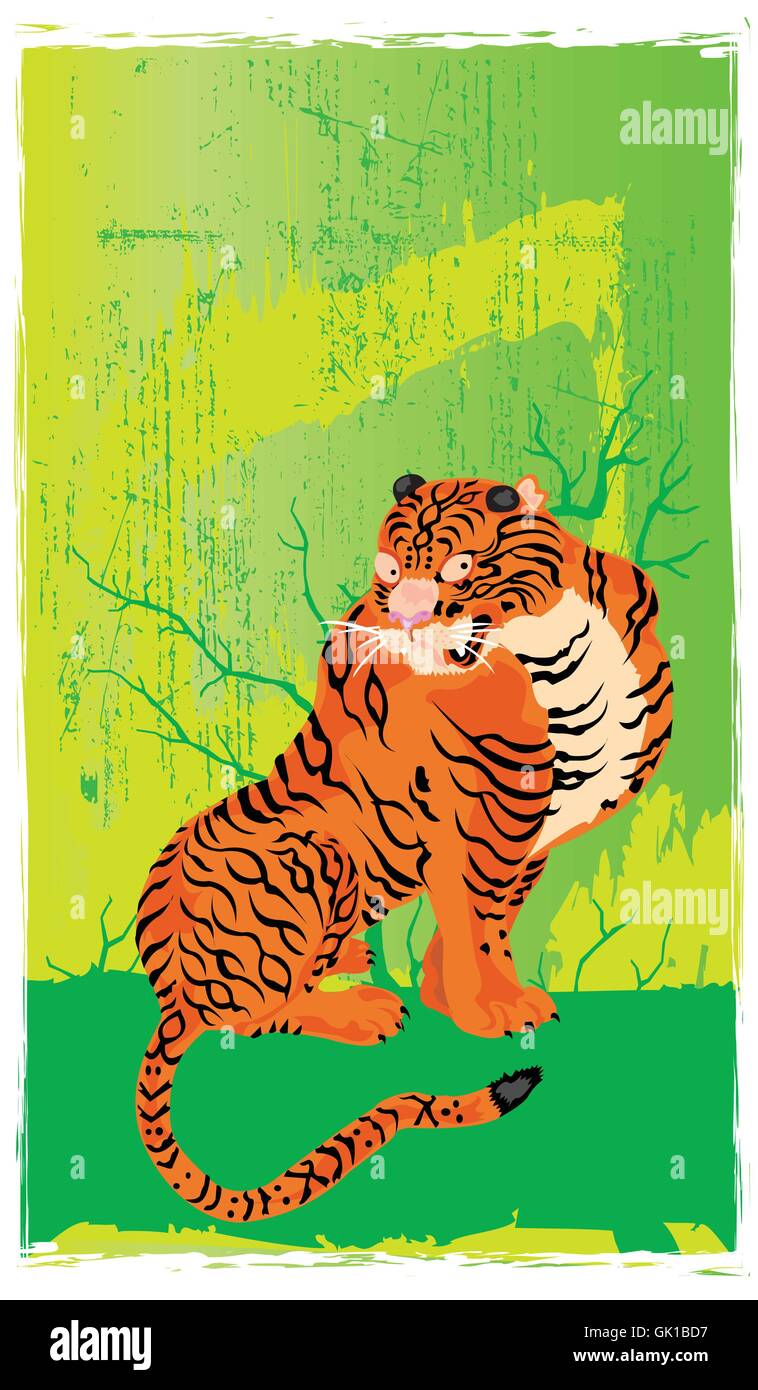 Asian tiger art Stock Vector Images - Alamy