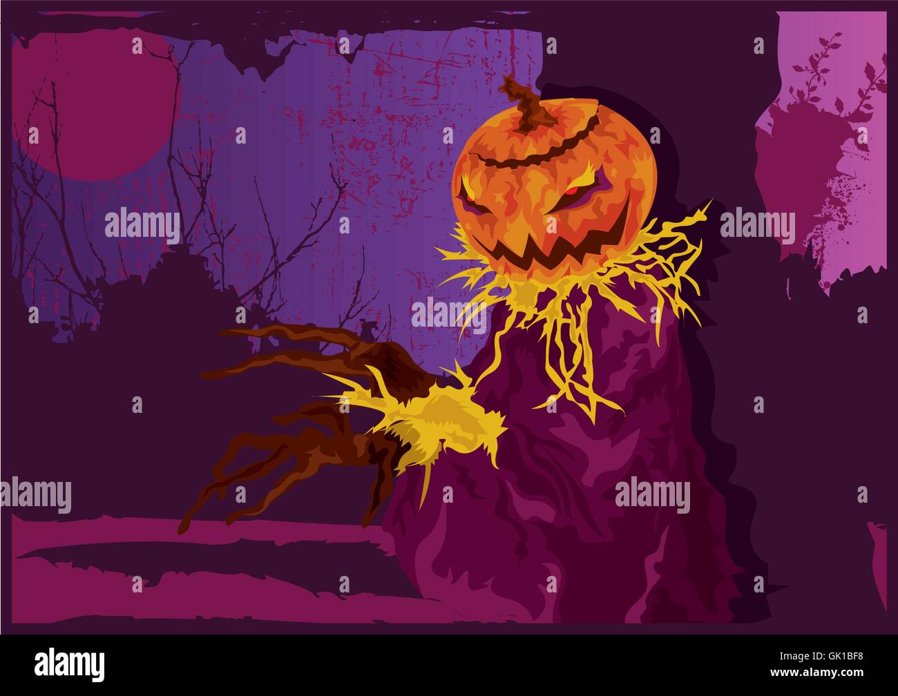 Pumpkin with axe Stock Vector Images - Alamy