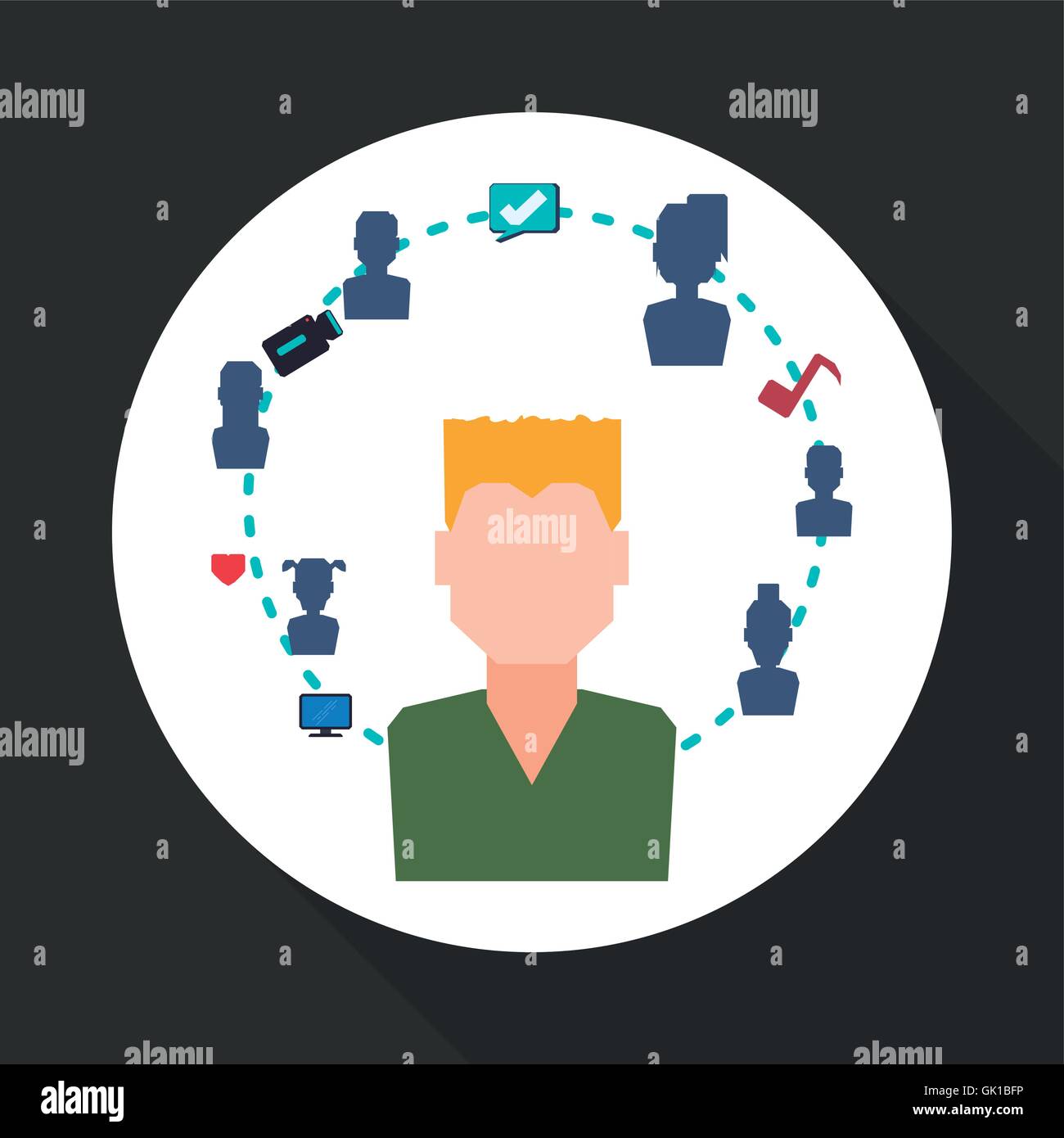 Social network design. Social media icon. Isolated illustration Stock ...
