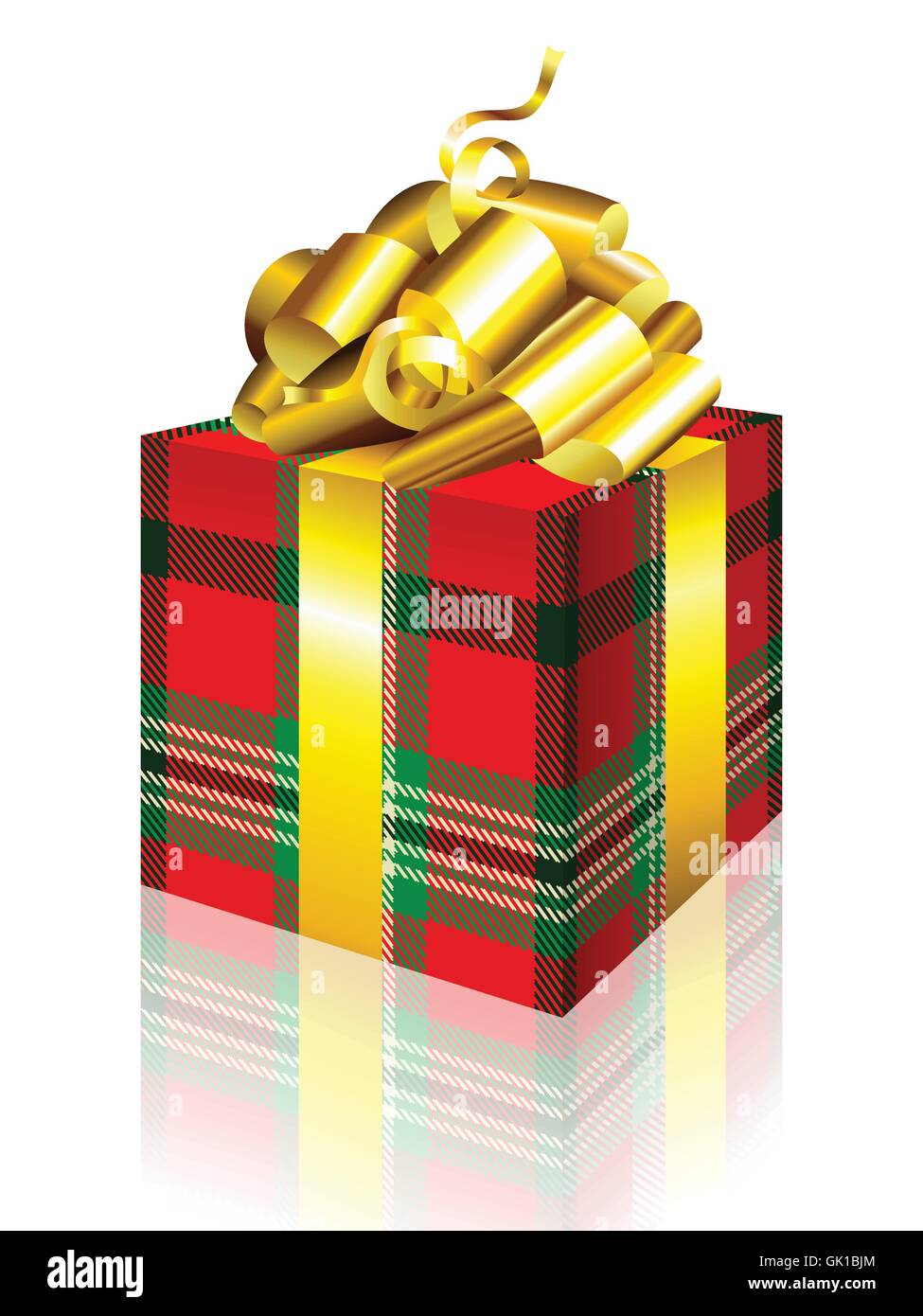 Wrapped golden present red Stock Vector Images - Alamy