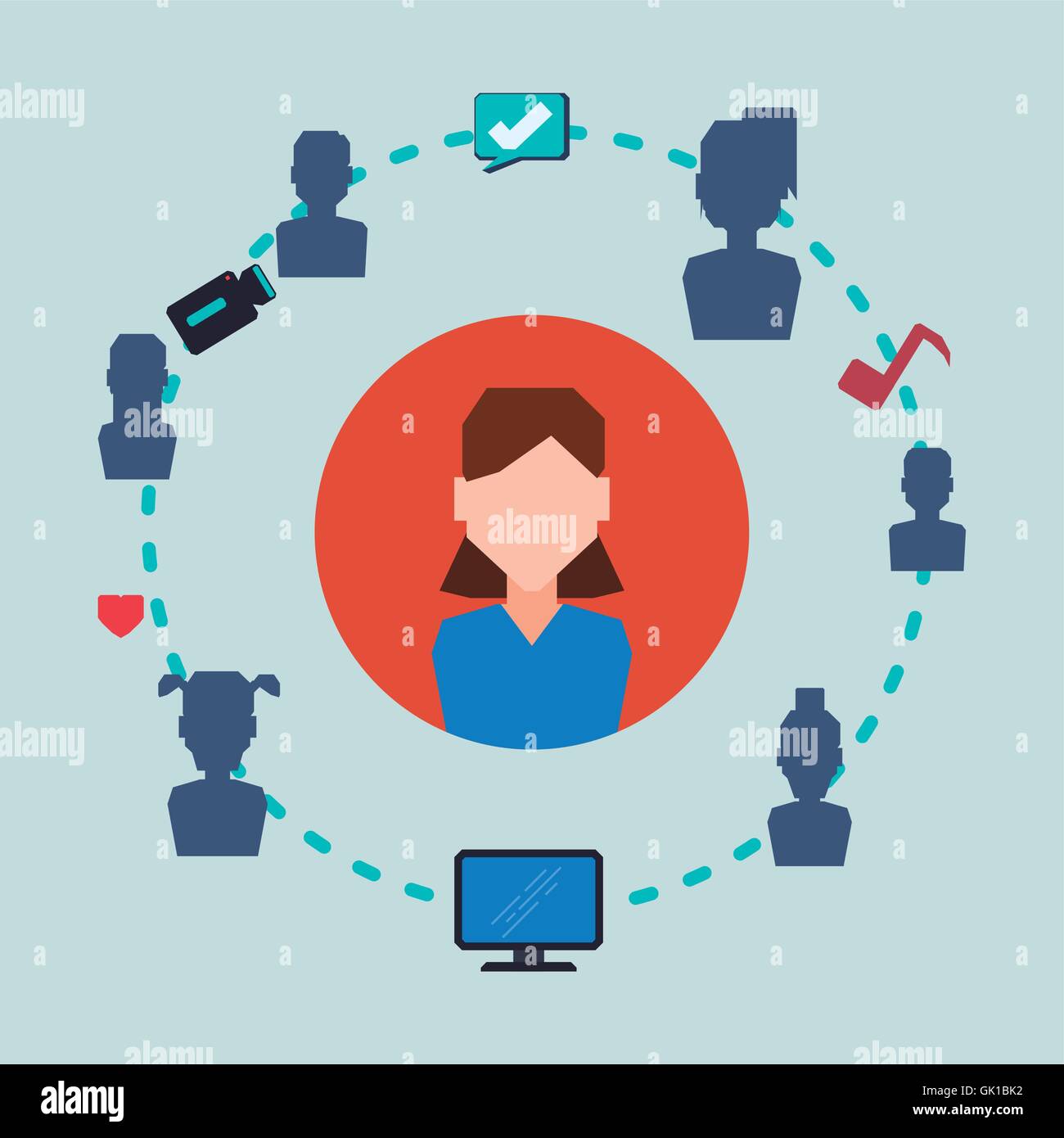 Social network design. Social media icon. Isolated illustration Stock ...