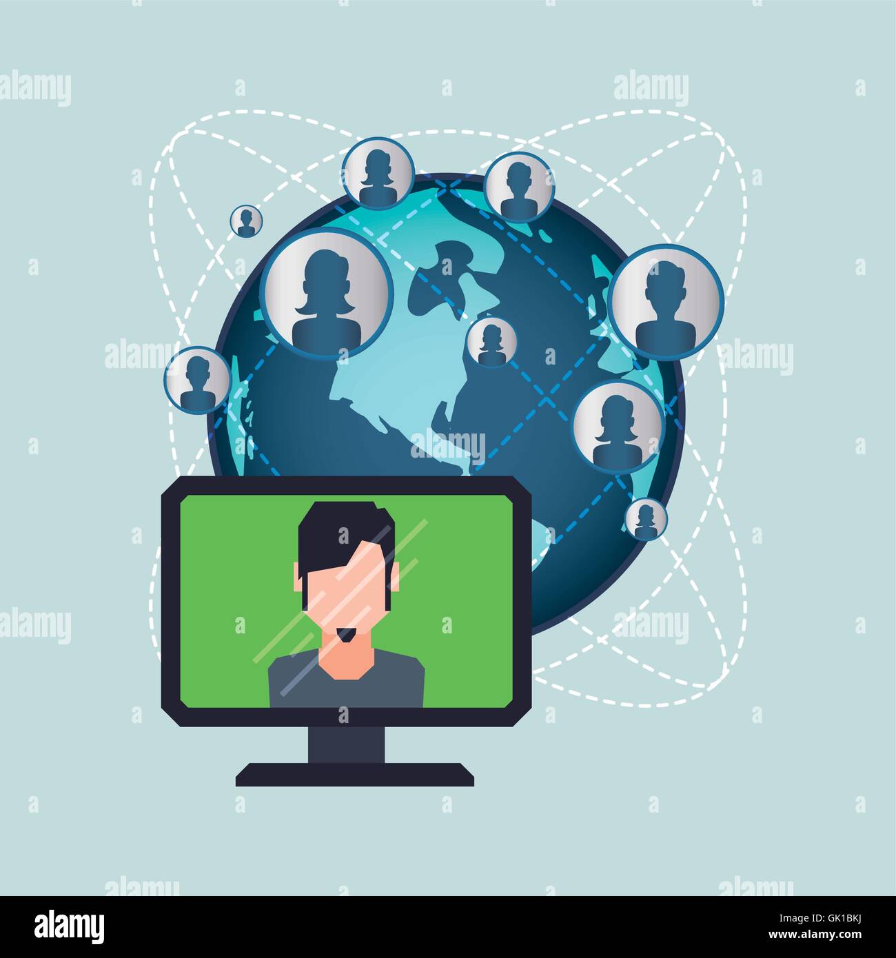 Social network design. Social media icon. Isolated illustration Stock ...