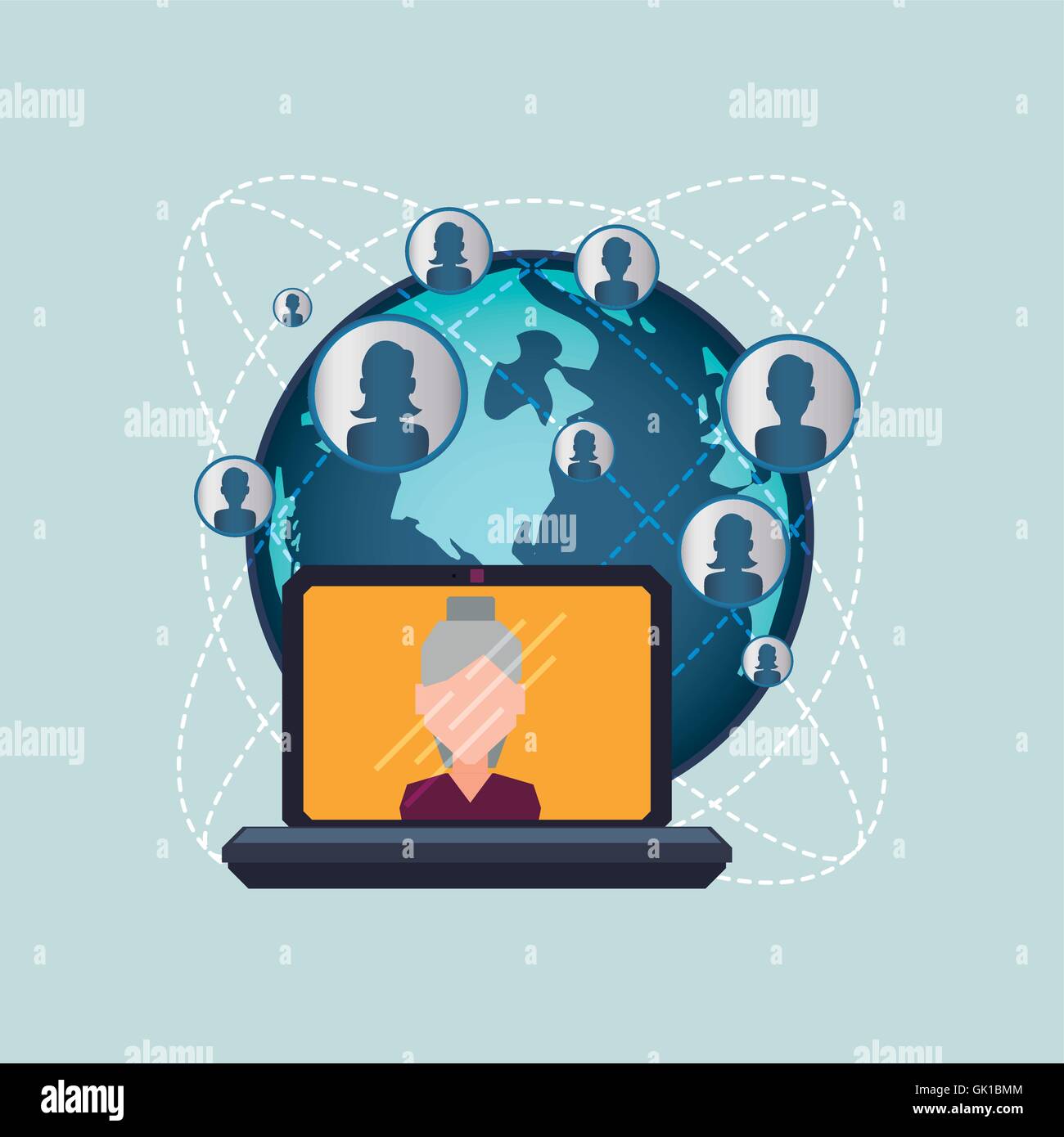 Social network design. Social media icon. Isolated illustration Stock ...
