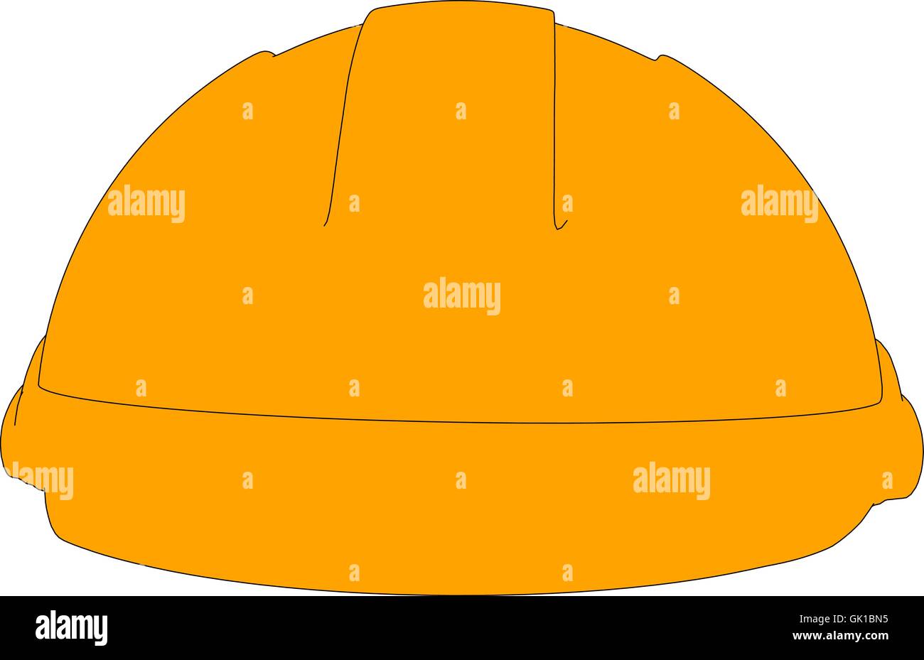 Industrial orange hard hat. Front view. Vector illustration Stock ...