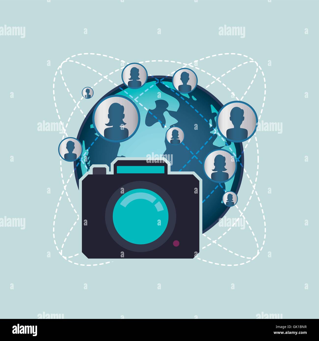 Social network design. Social media icon. Isolated illustration Stock ...