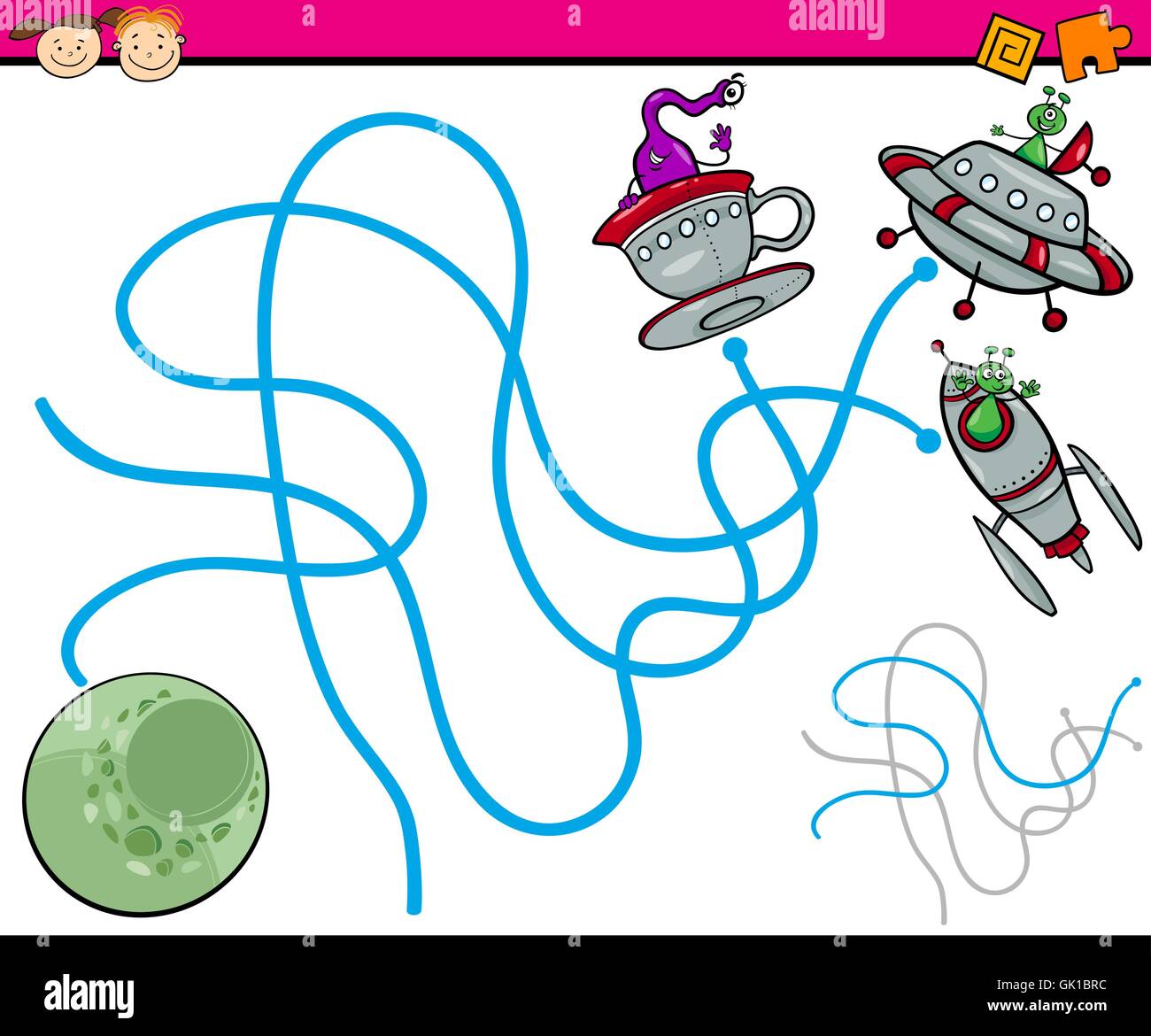 paths or maze cartoon game Stock Vector Image & Art - Alamy