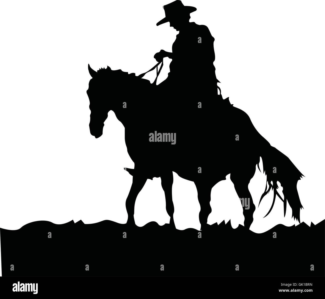 Rodeo cowboy roping calf Stock Vector Images - Alamy