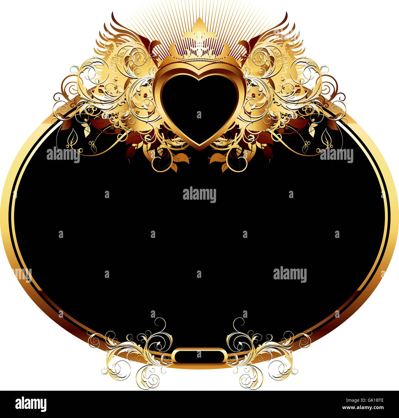 ornate frame with golden heart Stock Vector Image & Art - Alamy
