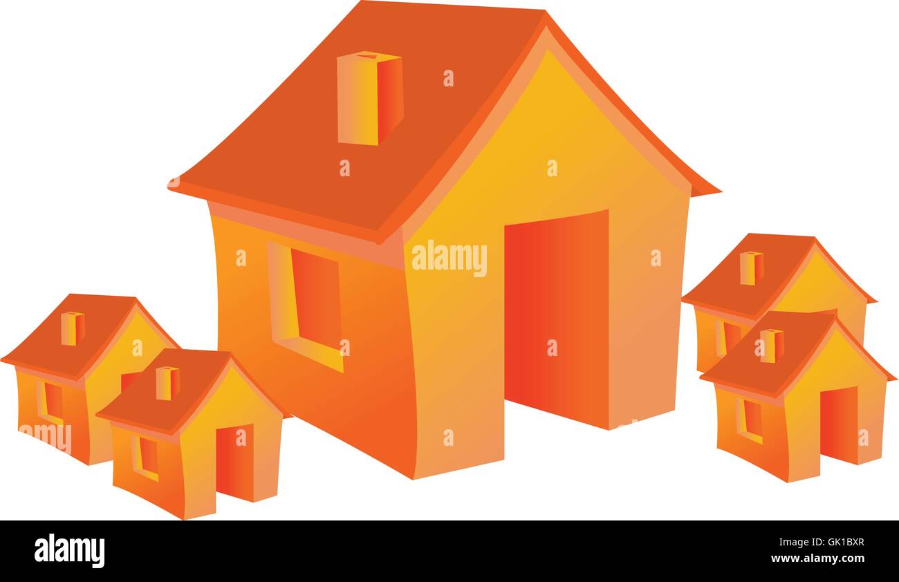 House Abstract Orange Stock Vector Image & Art - Alamy