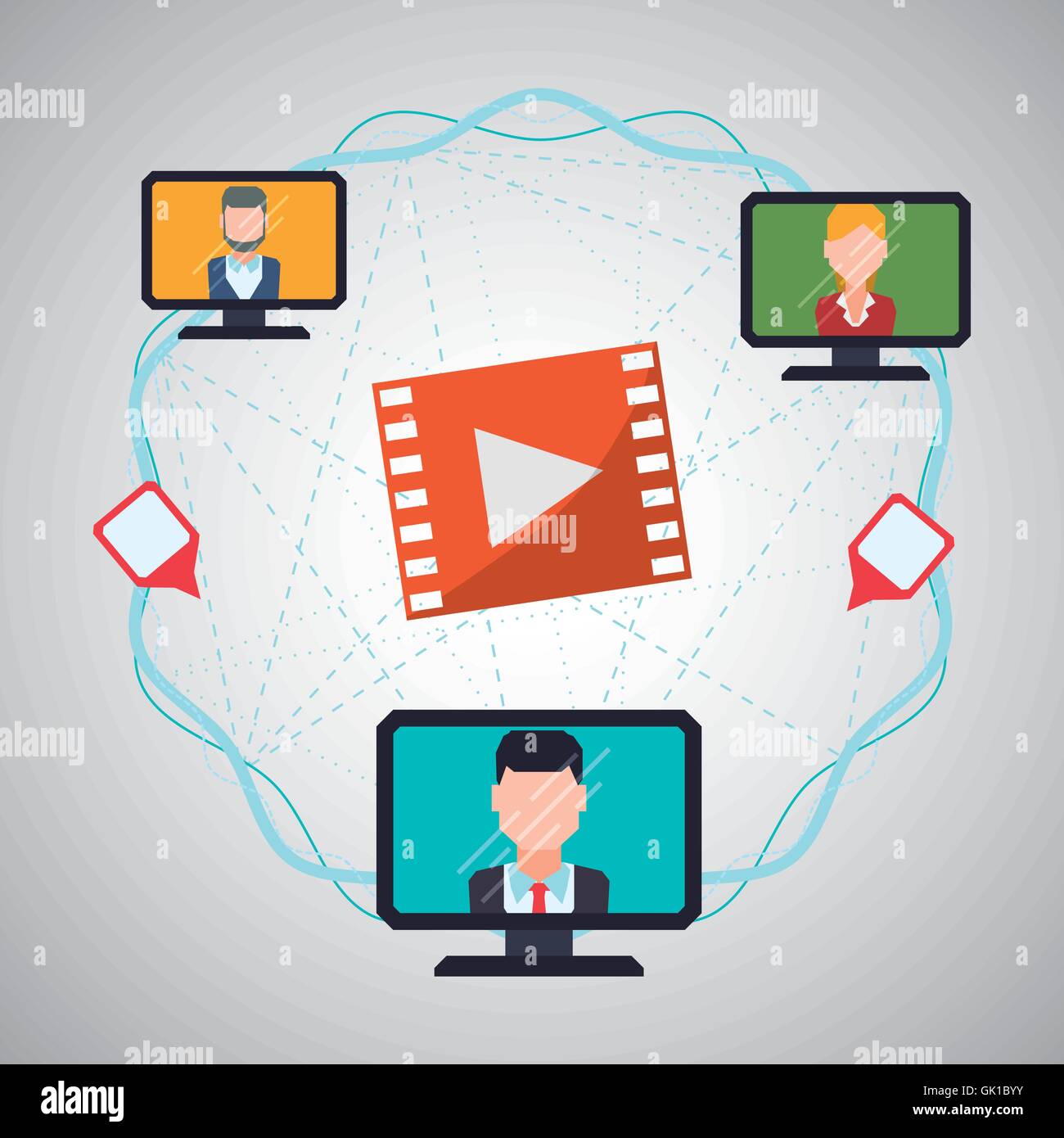 Social network design. Social media icon. Isolated illustration Stock ...