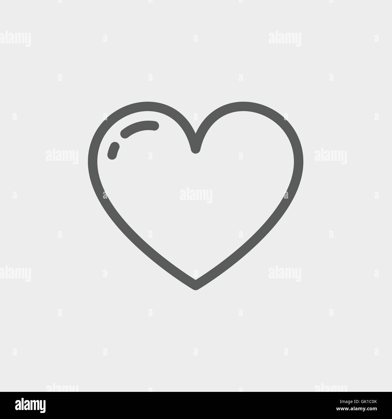 Heart icon linear thin Stock Vector Images - Alamy