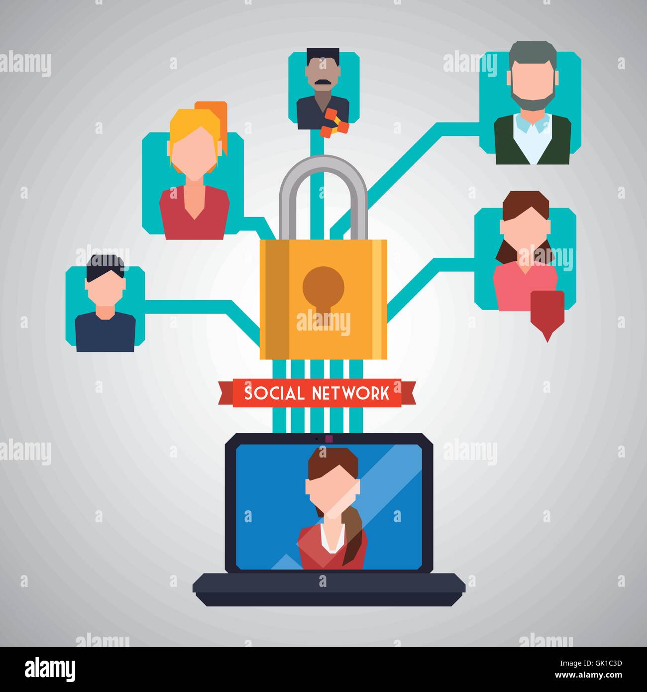 Social network design. Social media icon. Isolated illustration Stock ...