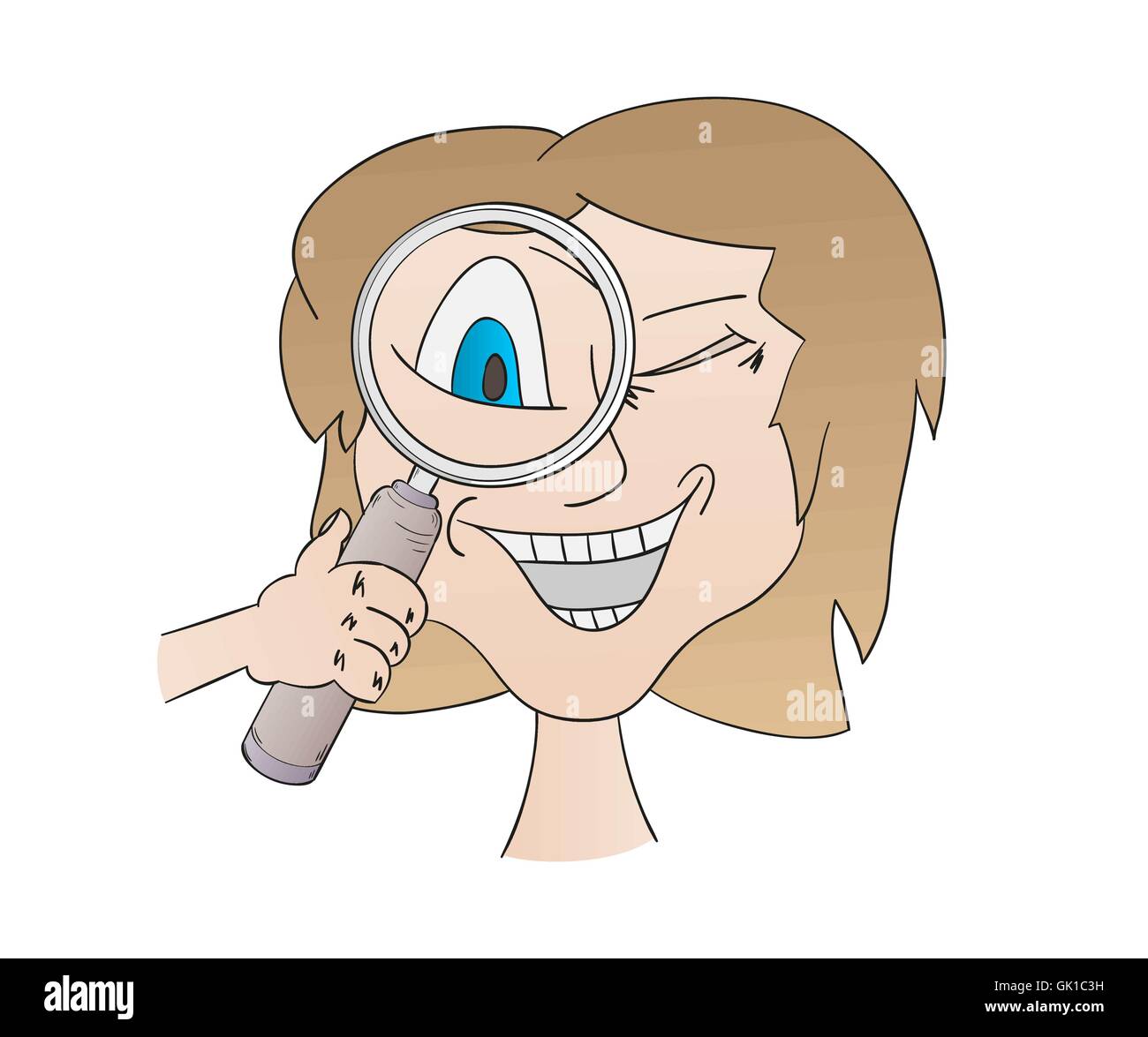 Cartoon magnifying glass hi-res stock photography and images - Alamy