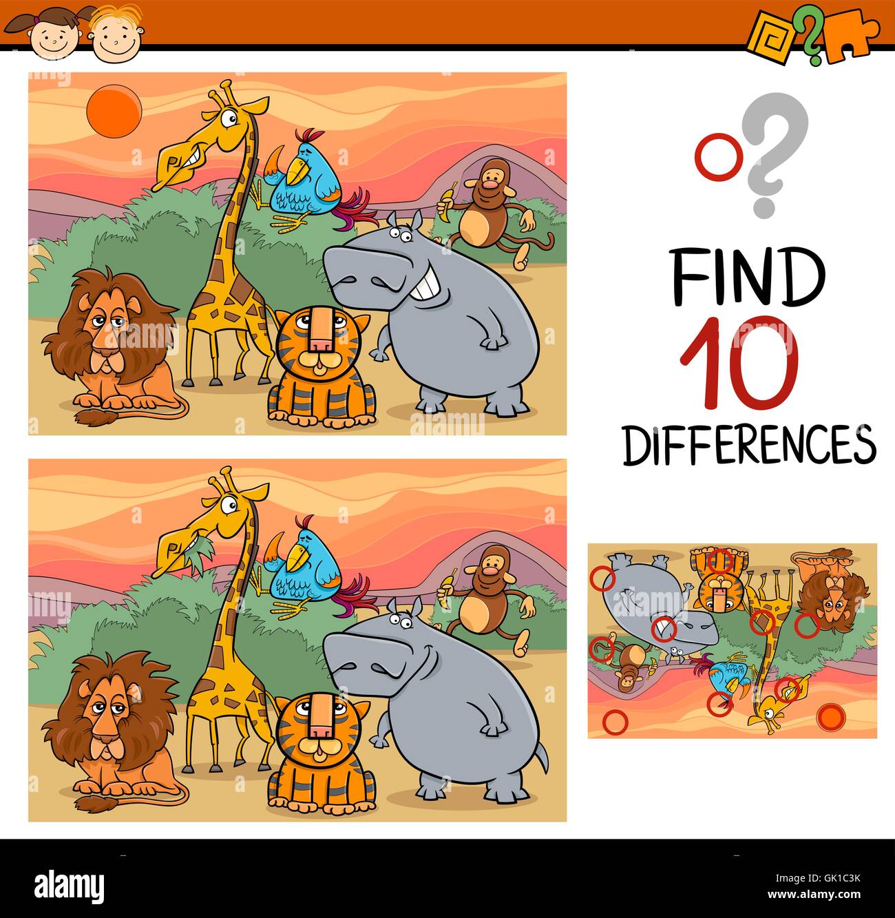 finding differences game cartoon Stock Vector Image & Art - Alamy