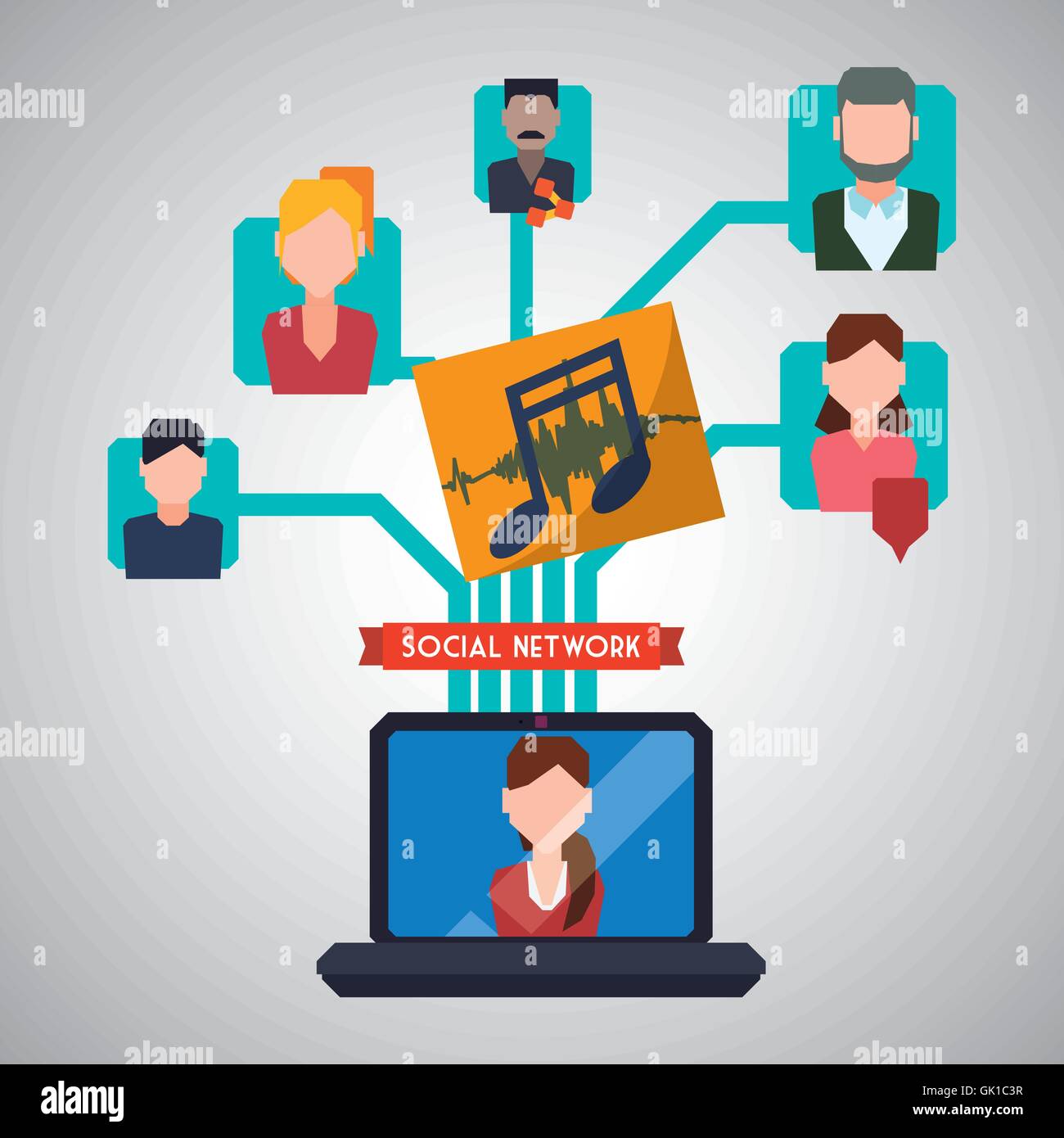 Social network design. Social media icon. Isolated illustration Stock ...