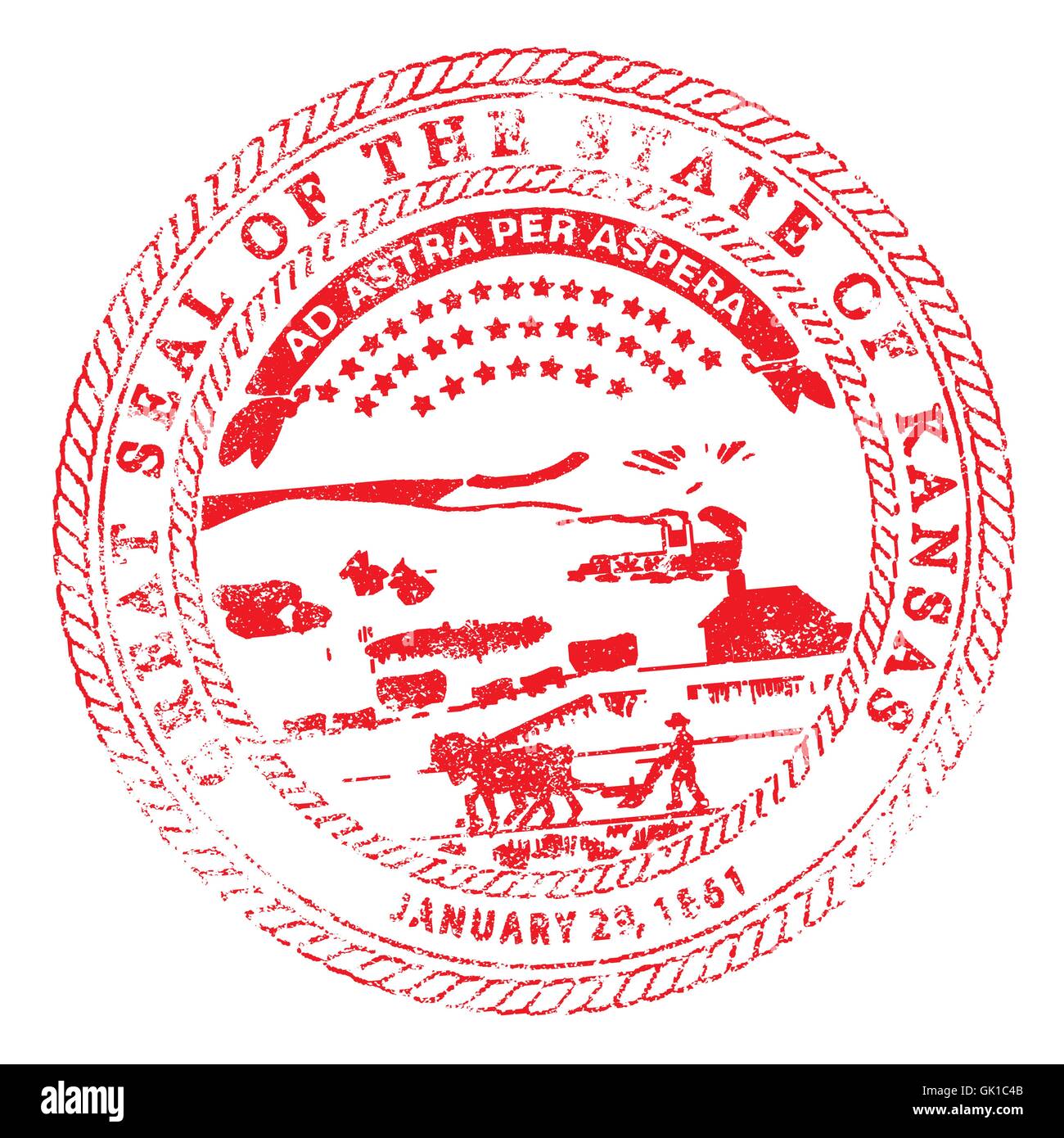 Us kansas seal Stock Vector Images - Alamy