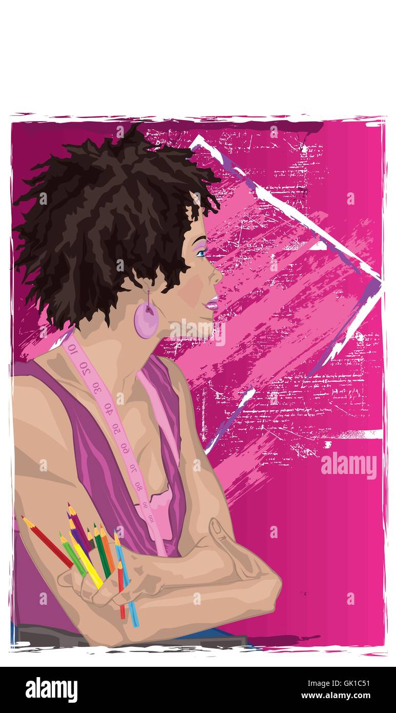 Attractive female adult office Stock Vector Images - Alamy