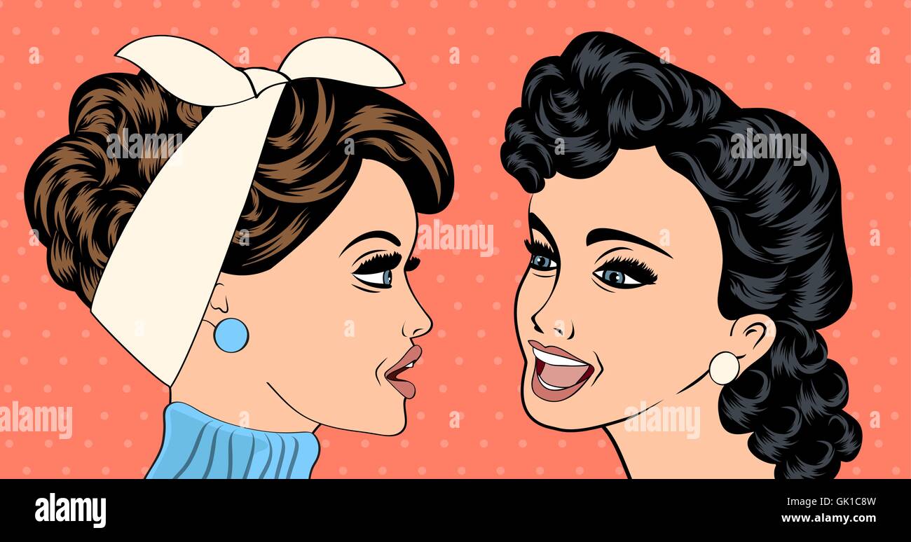 Vintage women gossip Stock Vector Images - Alamy