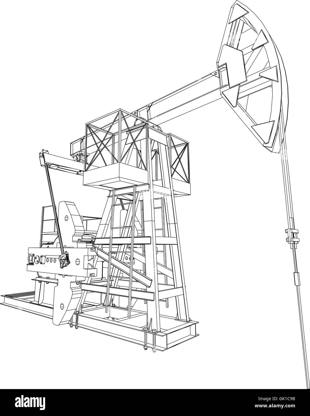 Oil pump jack. Vector rendering of 3d Stock Vector Image & Art - Alamy