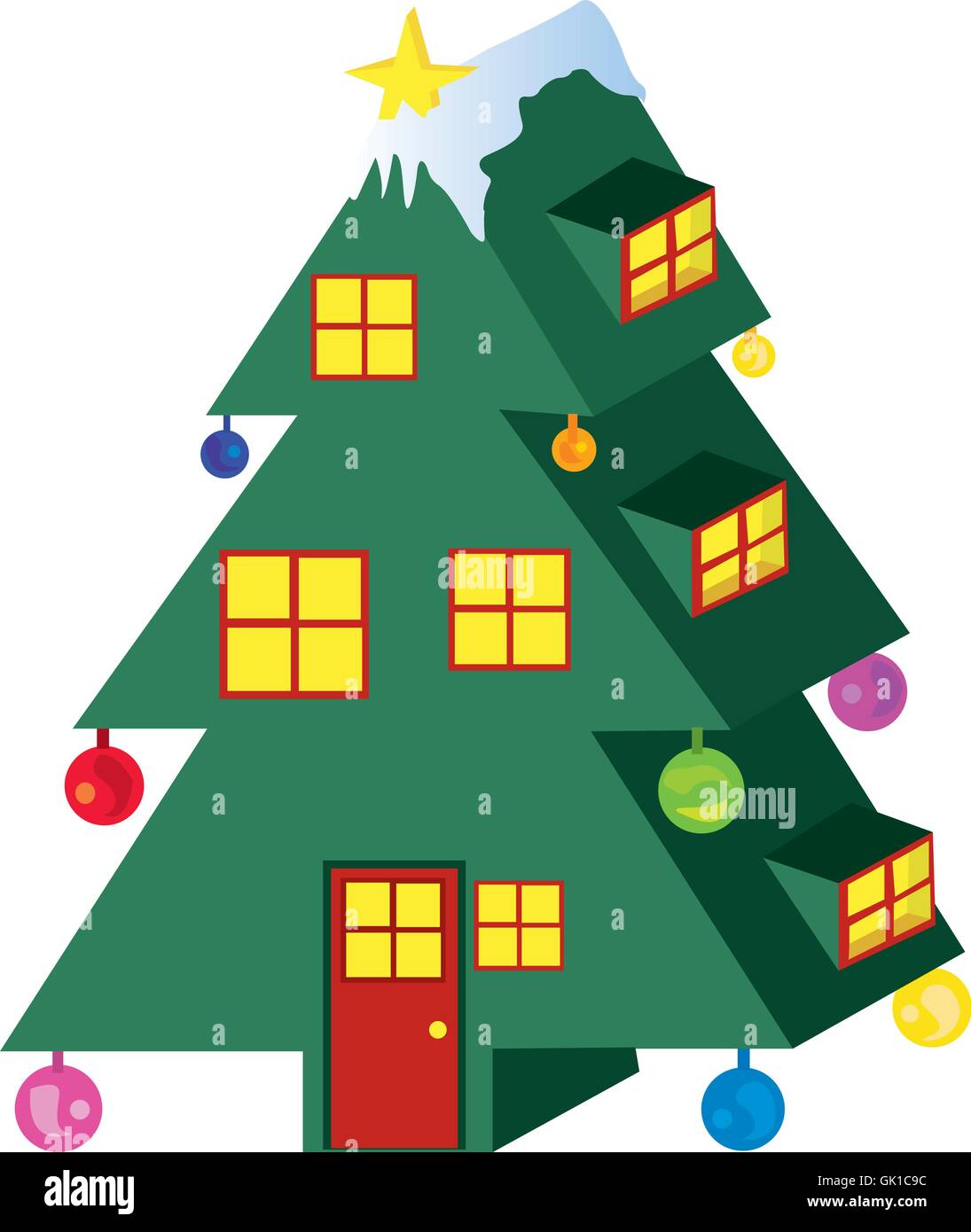 Christmas Tree House Stock Vector Image & Art - Alamy