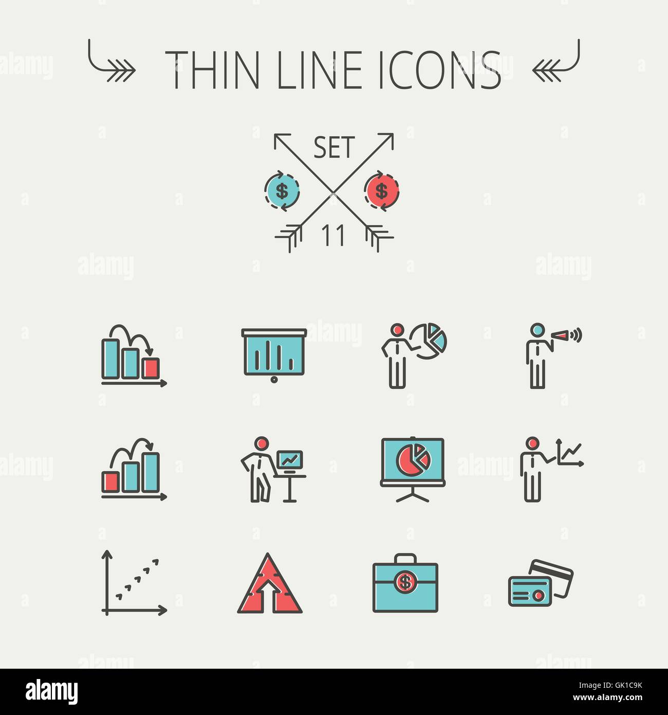 Business finance target thin Stock Vector Images - Alamy