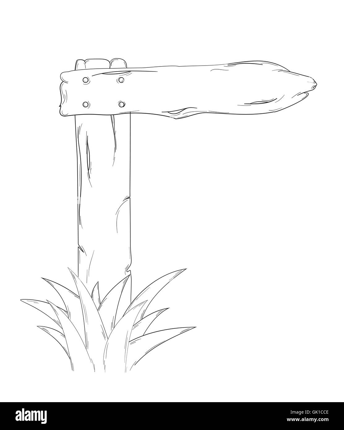 Wooden road sign Black and White Stock Photos & Images - Alamy