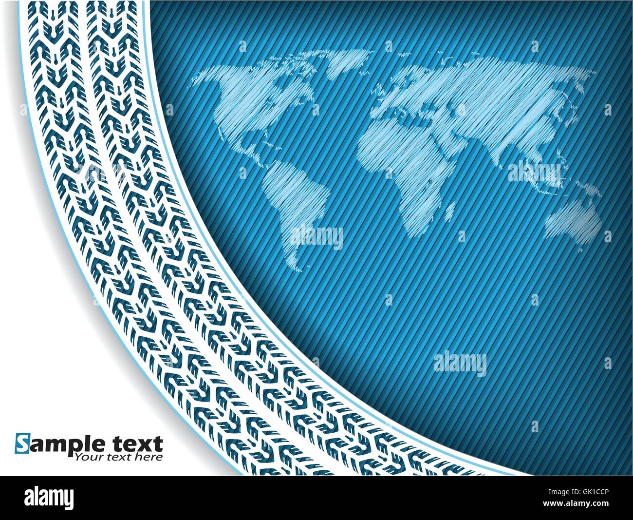 Tire track background with scribbled world map Stock Vector Image & Art ...