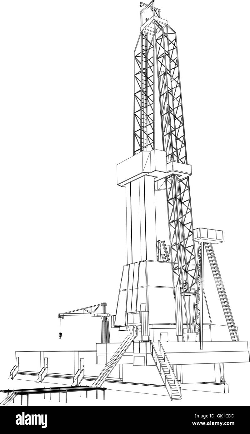 Oil rig. Detailed vector illustration Stock Vector Image & Art - Alamy