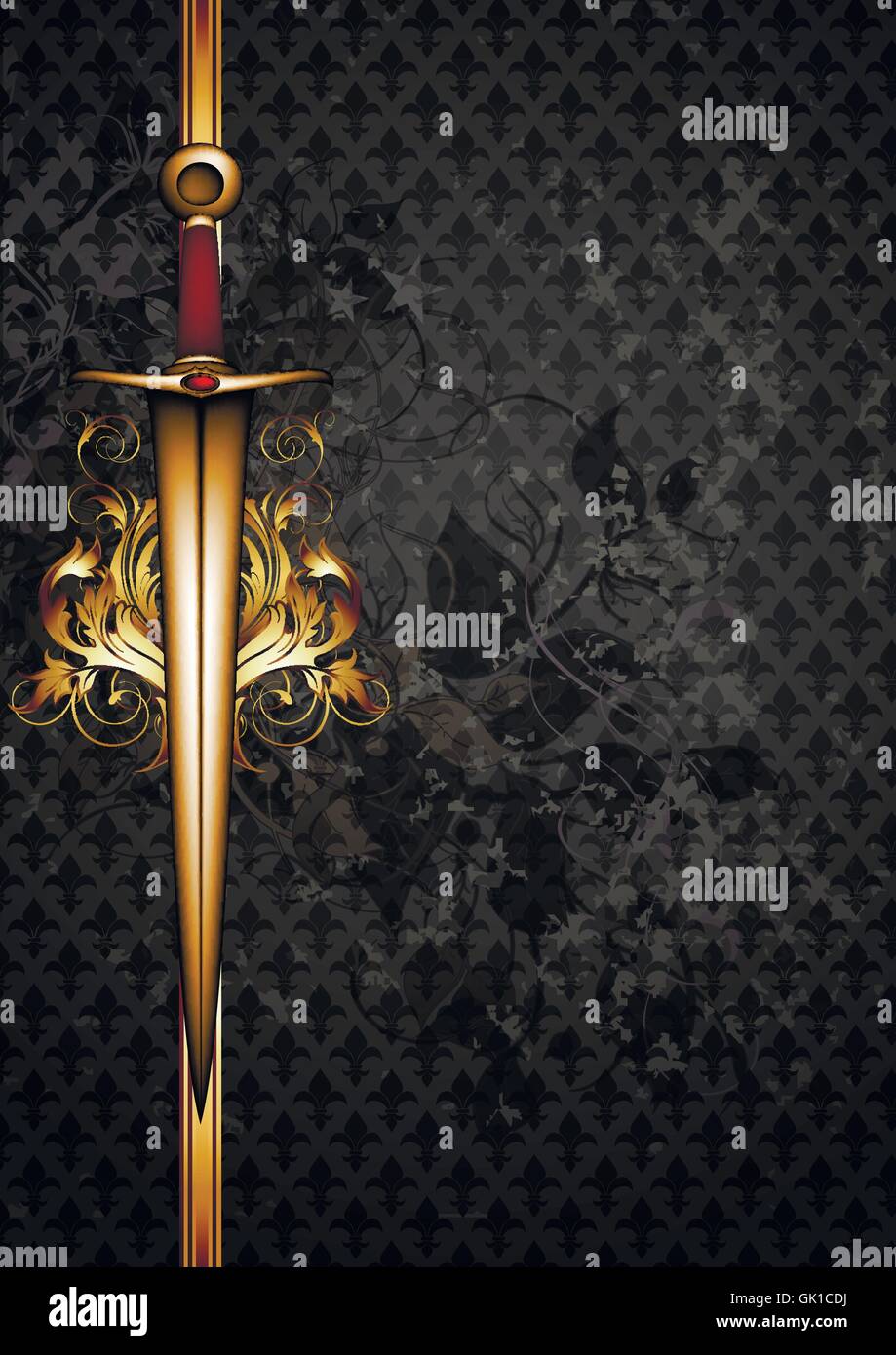 ornate frame with decorative sword Stock Vector Image & Art - Alamy