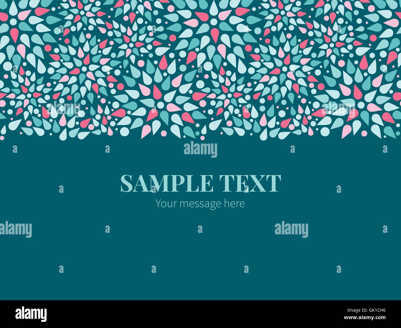 Vector abstract colorful drops horizontal border greeting card ...