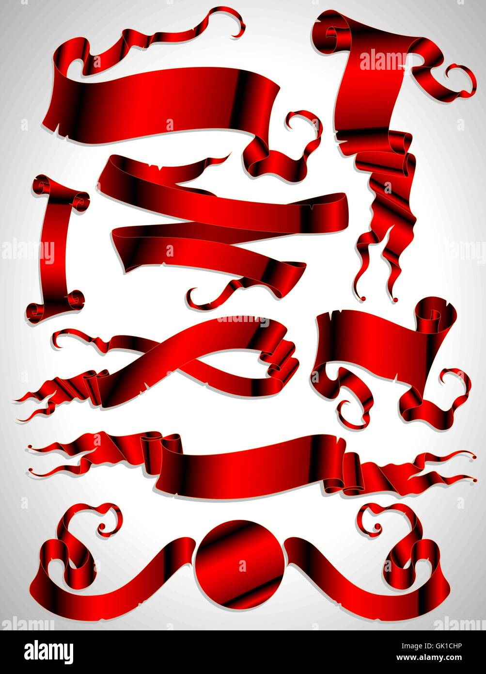 set of red ribbons Stock Vector Image & Art - Alamy