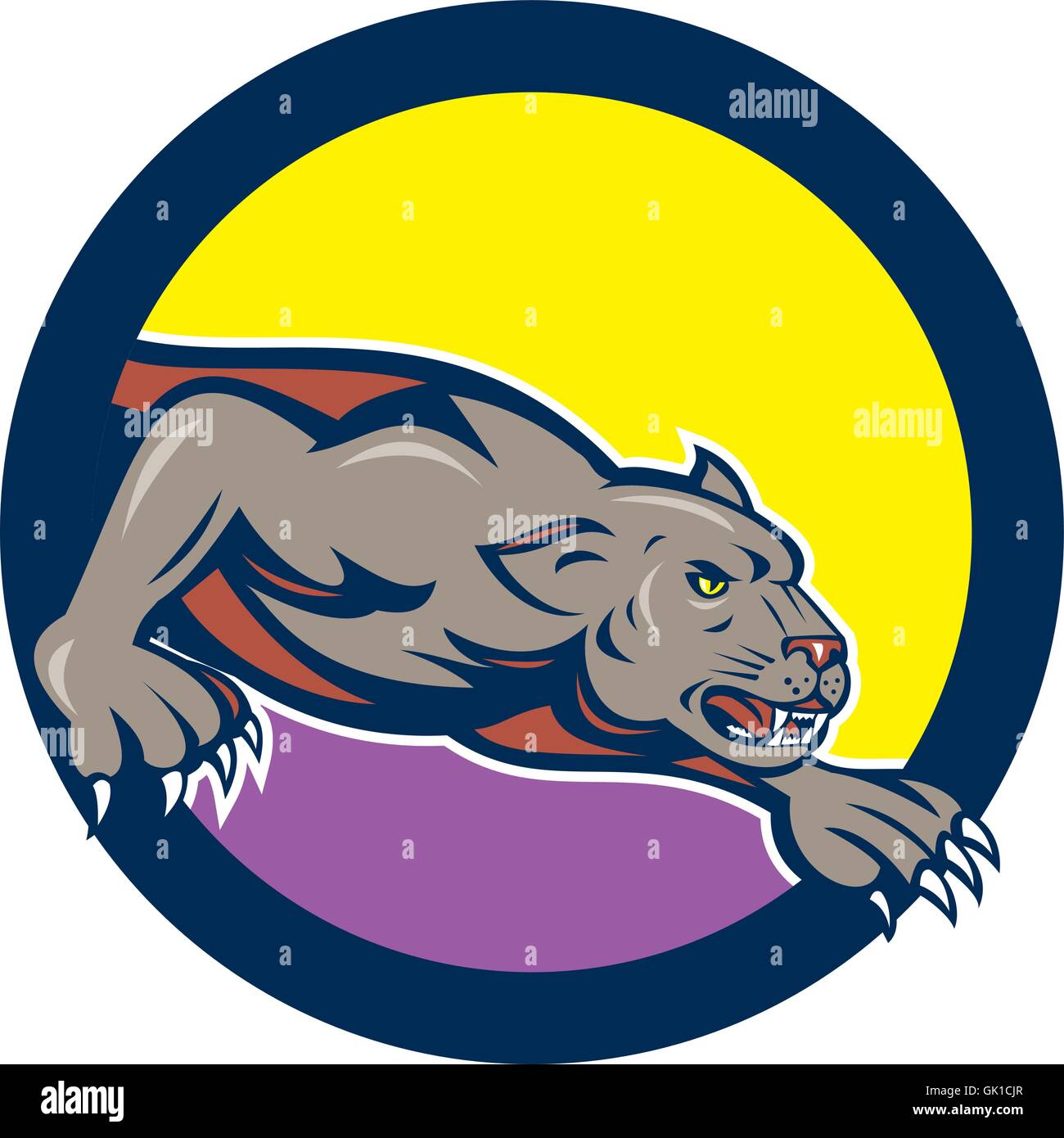 Crouching panther Stock Vector Images - Alamy