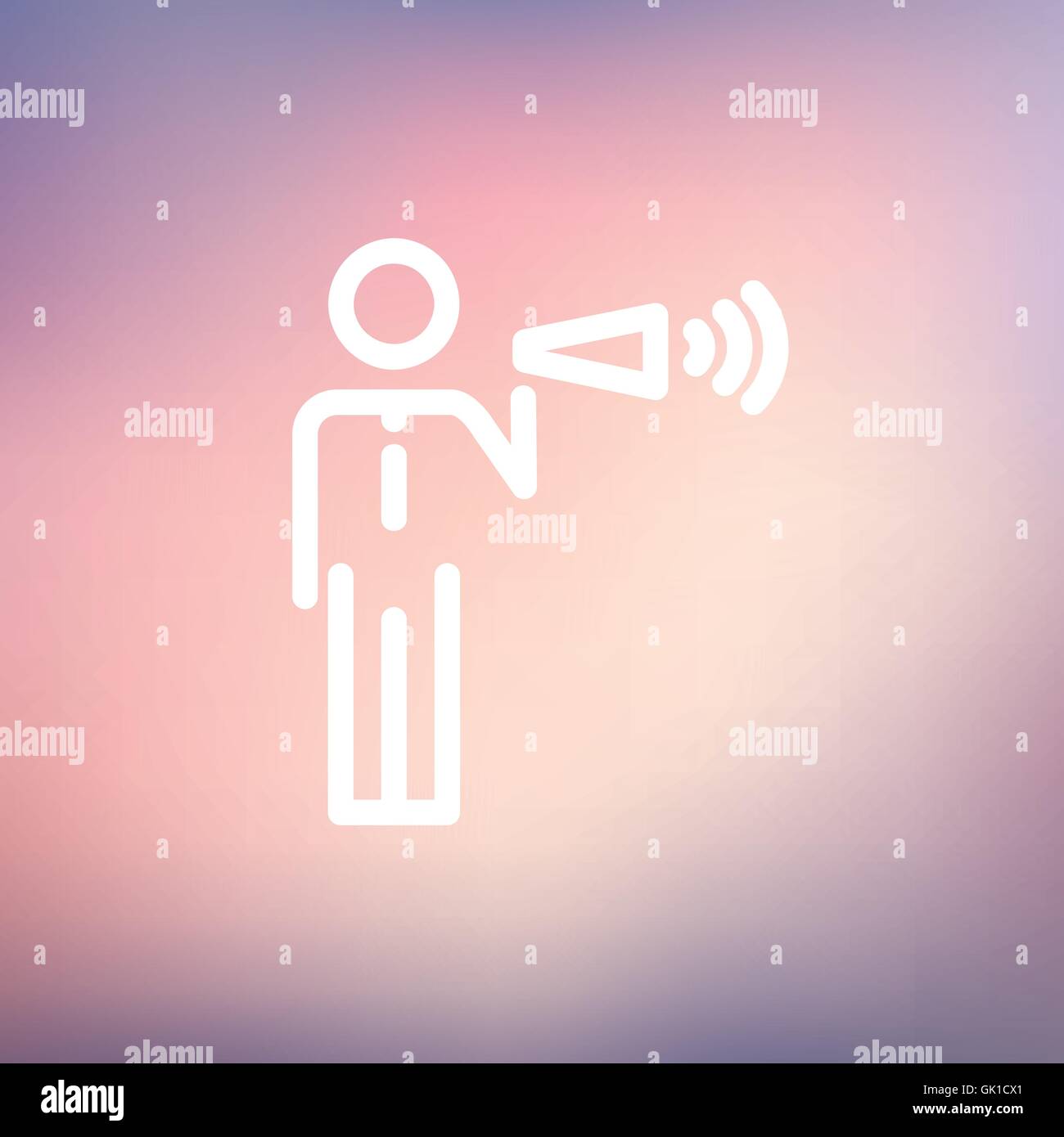 Man with megaphone thin line icon Stock Vector Image & Art - Alamy