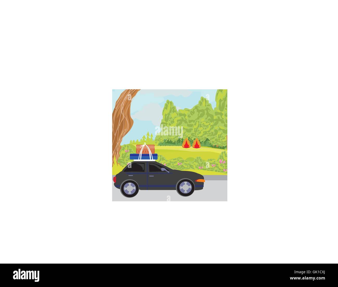 Family hiking outdoor travel Stock Vector Images - Alamy