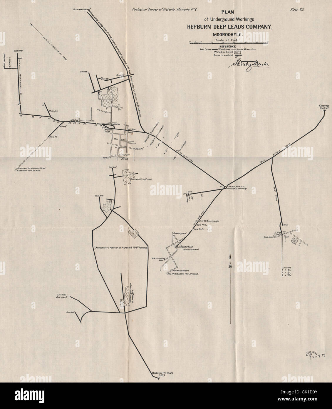 Hepburn deep Leads Company, Moorookyle. Victoria Australia, 1909 ...