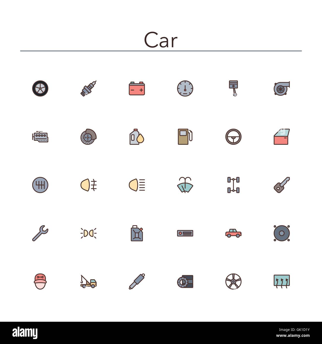 Car tire line icon Cut Out Stock Images & Pictures - Alamy