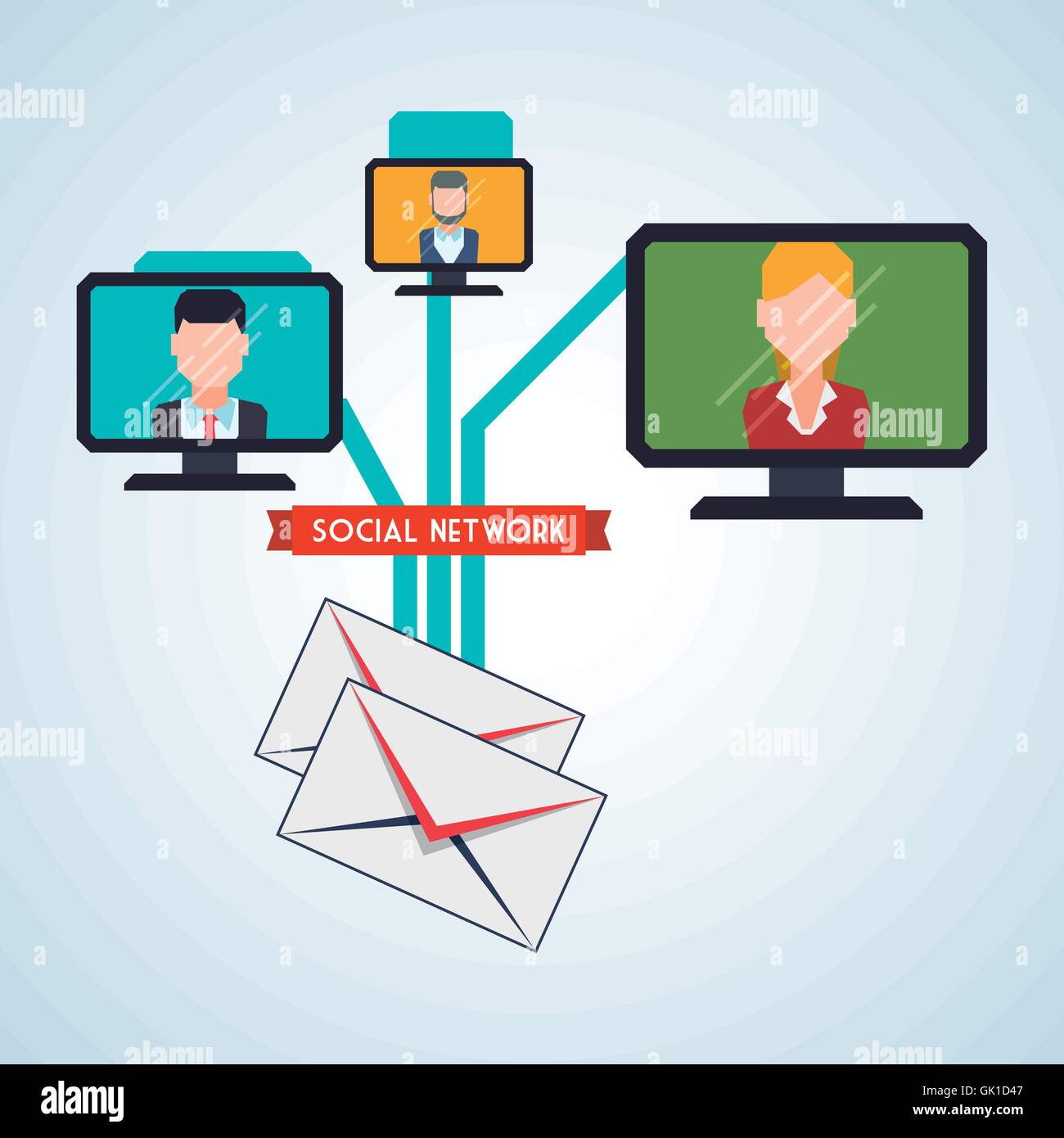 Social network design. Social media icon. Isolated illustration ...