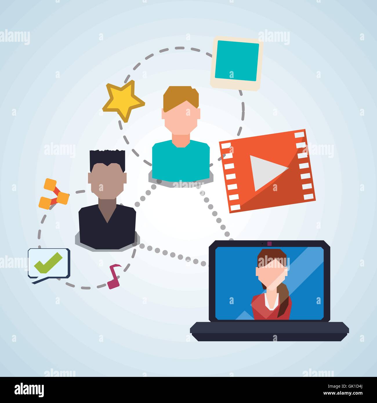 Social network design. Social media icon. Isolated illustration ...