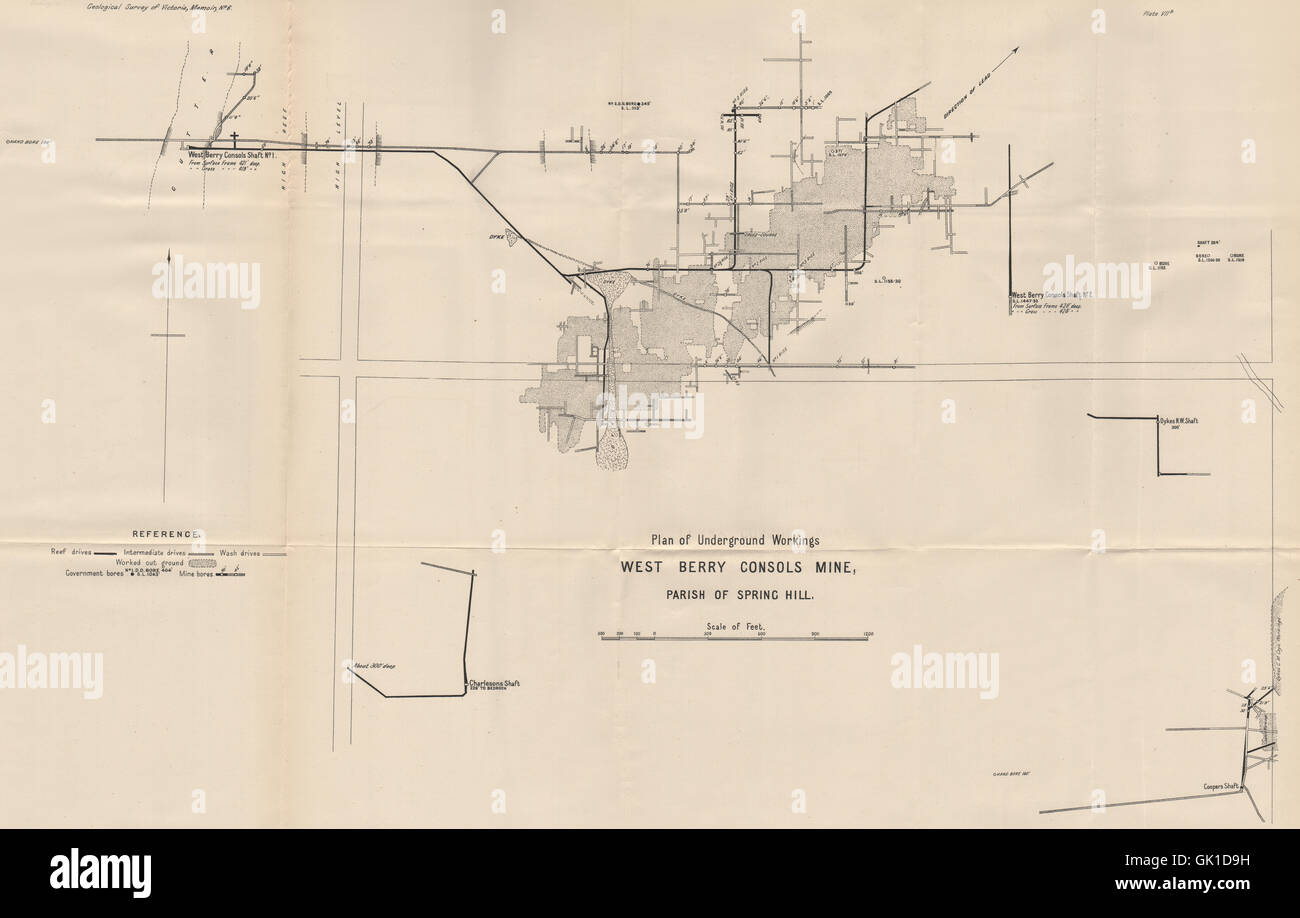 West Berry Consols Mine, Spring Hill. Victoria, Australia. Mining, 1909 ...