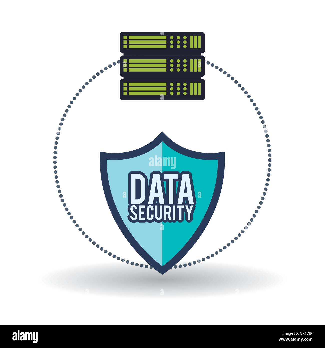 Data Security design. Protect icon. Data center illustration Stock ...