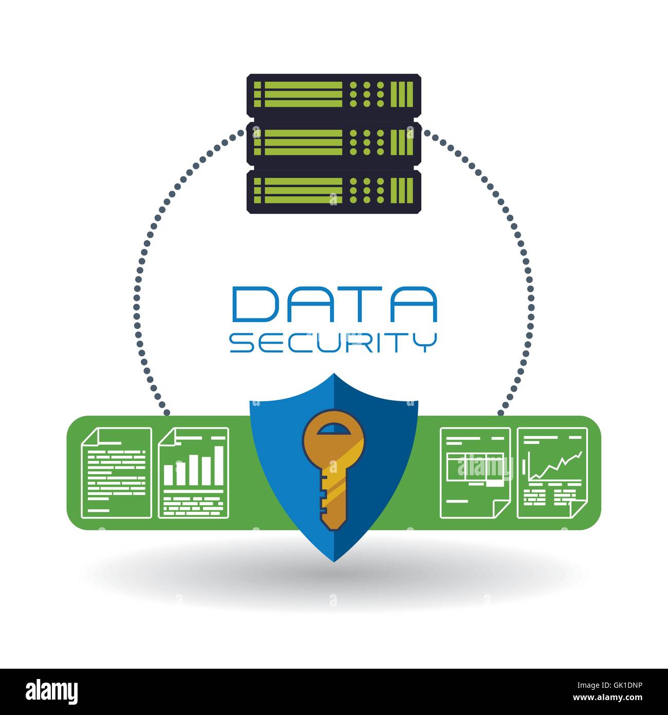 Data Security design. Protect icon. Data center illustration Stock ...