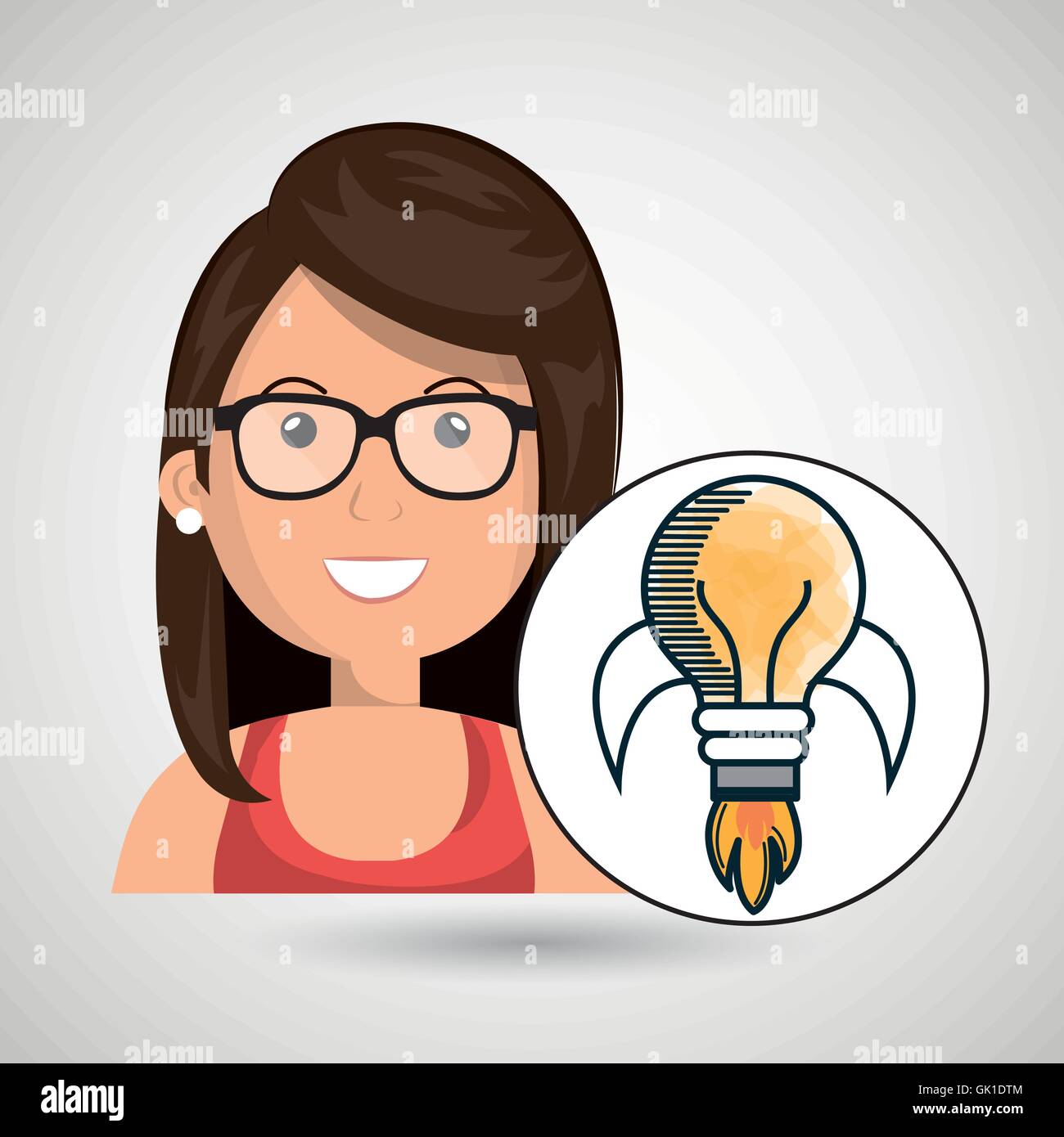 woman young idea icon Stock Vector Image & Art - Alamy