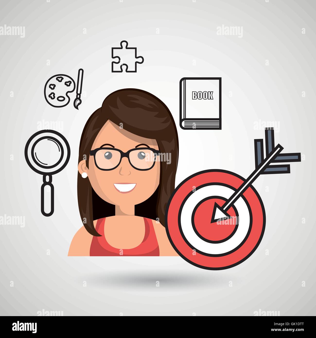 woman target student icon Stock Vector Image & Art - Alamy