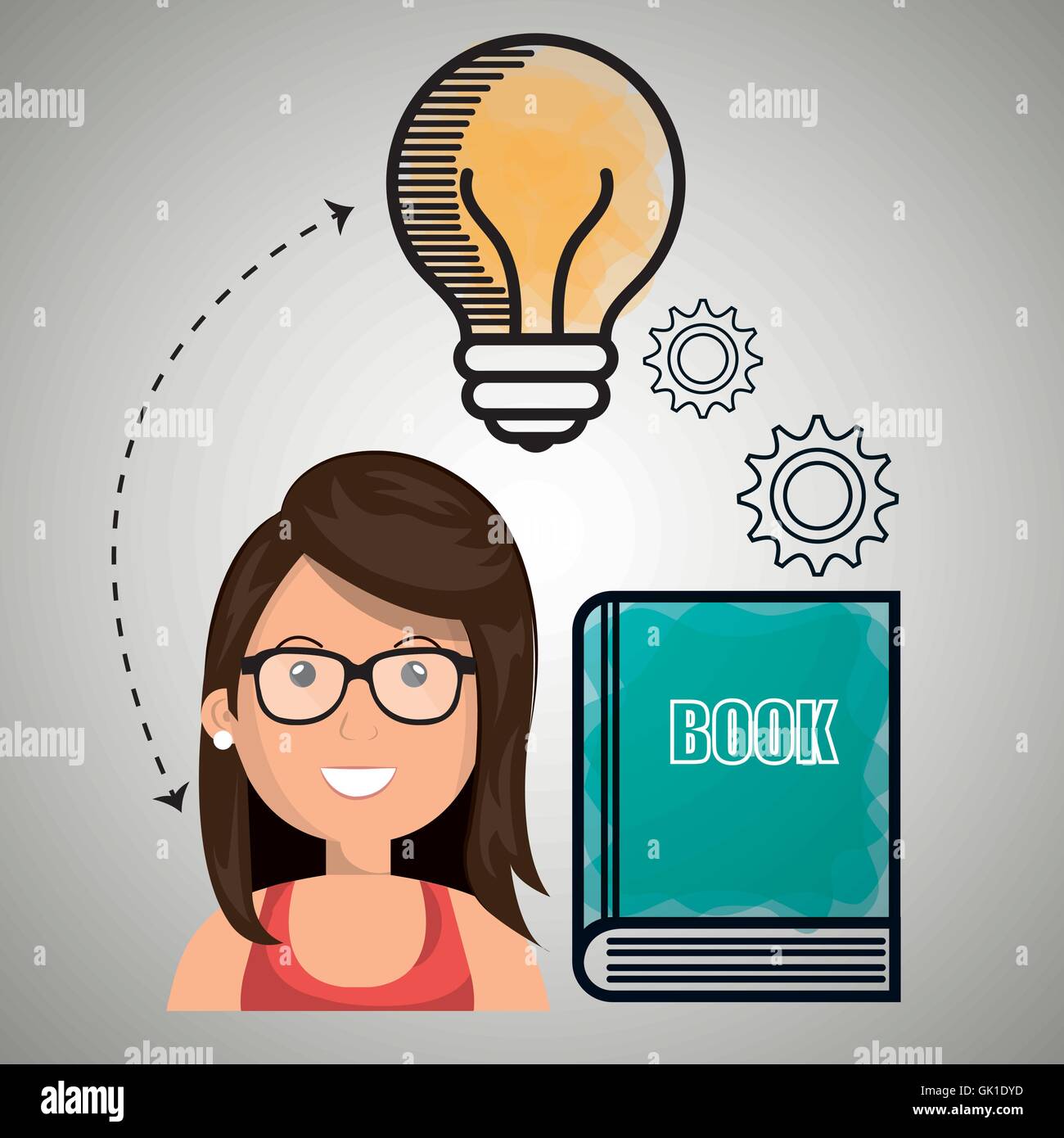woman book idea icon Stock Vector Image & Art - Alamy